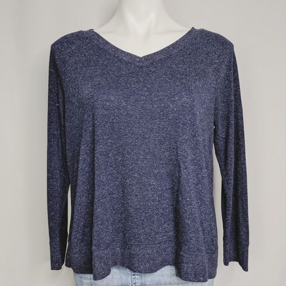 Halogen | Tops | Halogenblue Linen Blend Exposed Back Zipper Top | Poshmark